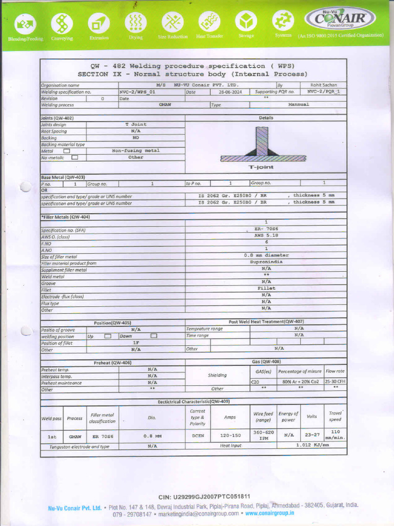 Gmaw - WPS-PQR | PDF