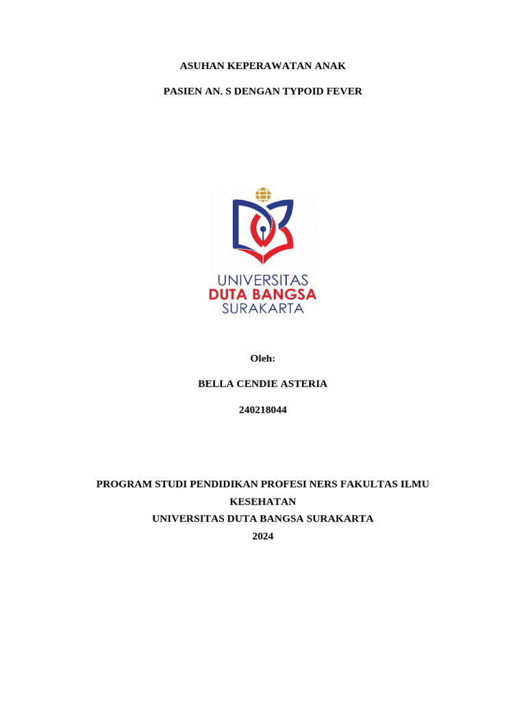 Asuhan Keperawatan Anak: Demam Typhoid | PDF
