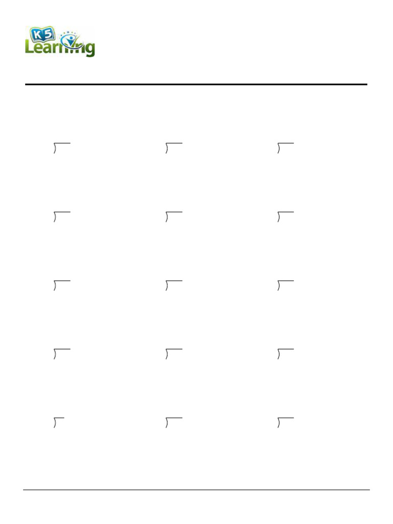 Grade 4 Long Division Worksheet | PDF