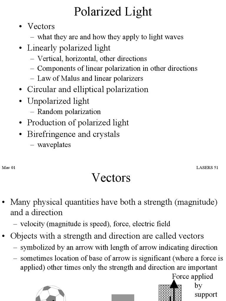 Vectors - Linearly Polarized Light | PDF | Polarization (Waves ...