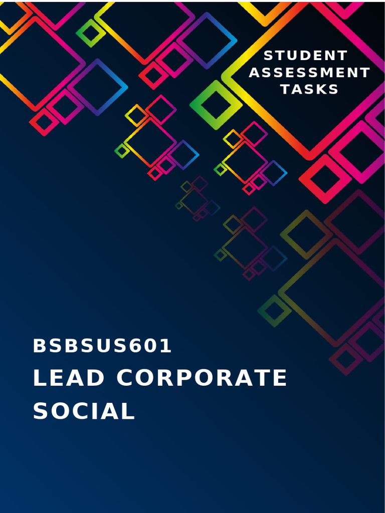 BSBSUS601 Student Assessment Tasks | PDF | Corporate Social Responsibility | Policy