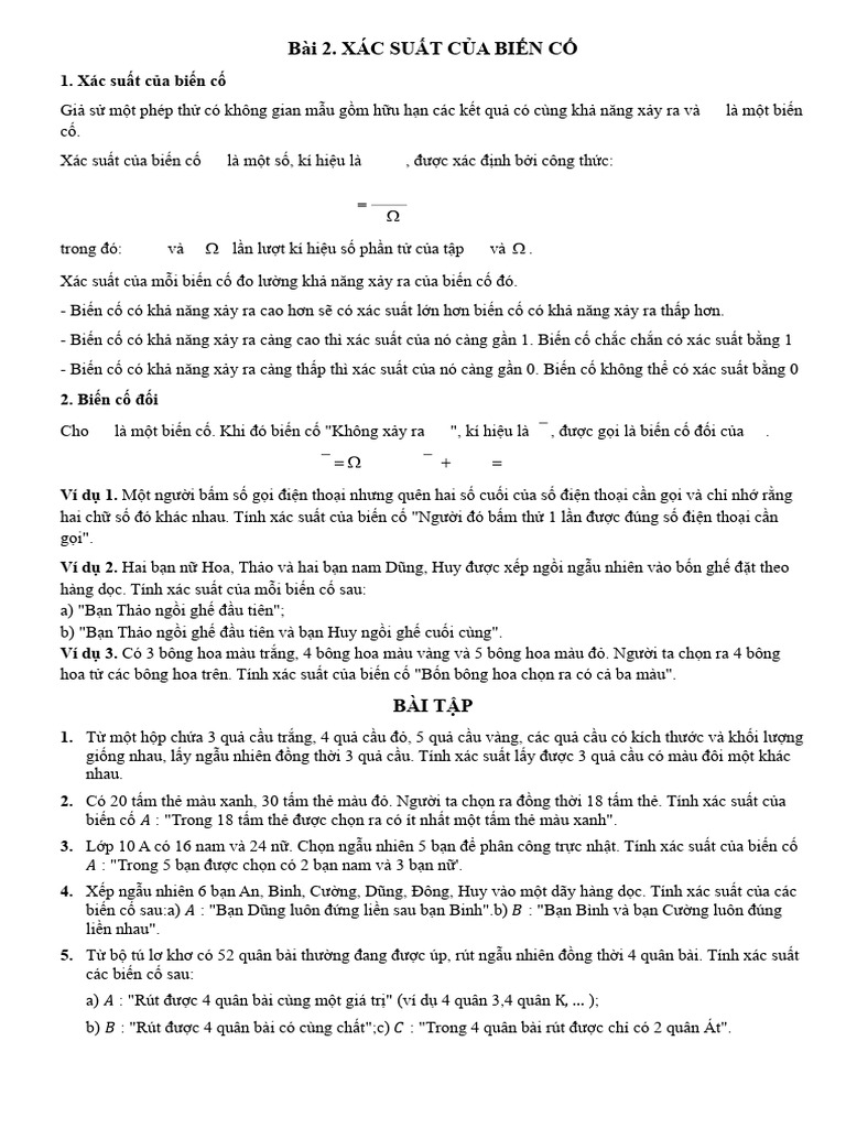 Bài 2 Xac suat | PDF