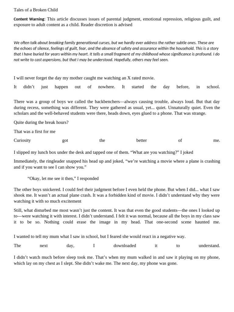 Tales of A Broken Child | PDF