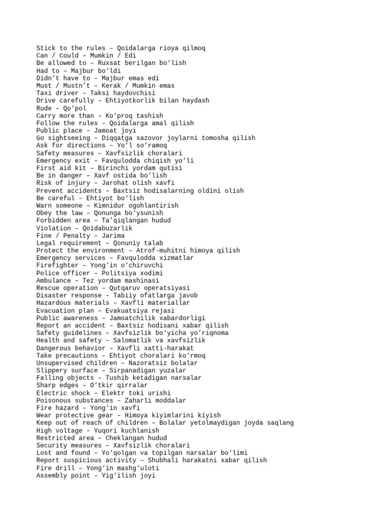 Enterprise 2 Unit10 Words | PDF | Hazards | Occupational Safety And Health