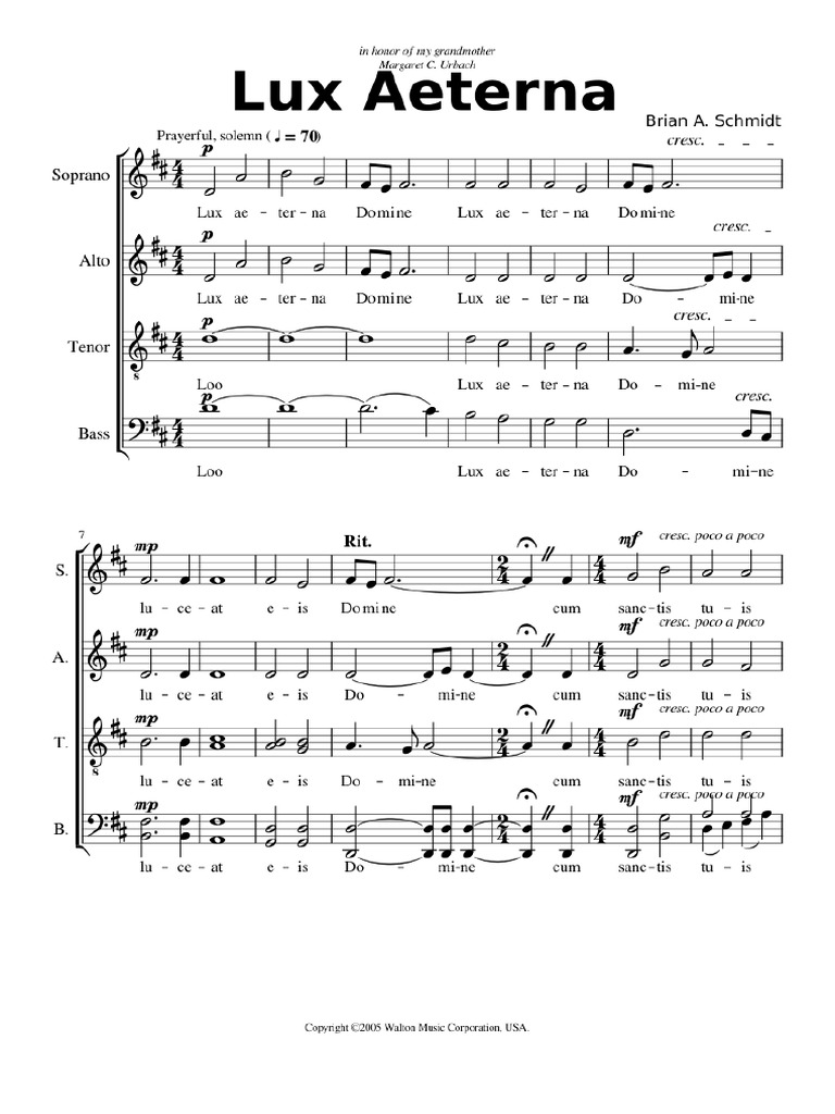 Brian A. Schmidt - Lux Aeterna | PDF