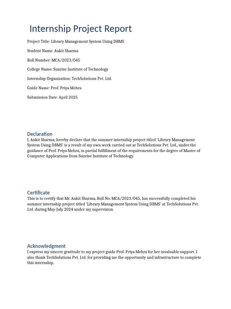 Library Management System Project Report | PDF | My Sql | Python ...