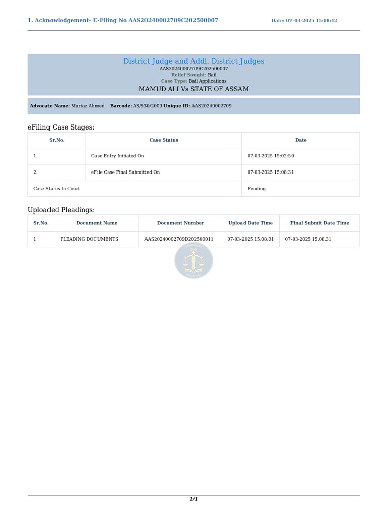 MAMUD ALI ACKNOWLEDGEMENT NEW | PDF