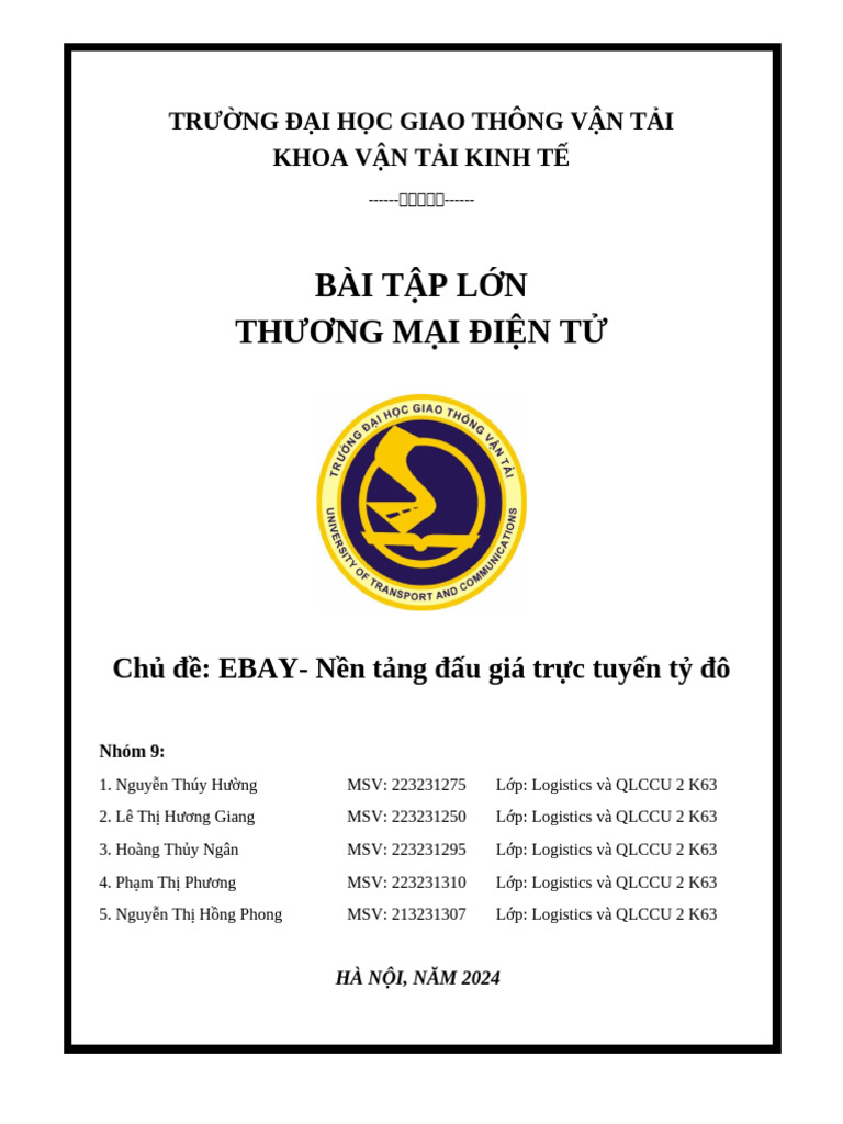 Bài tập lớn TMDT-Nhóm 9 | PDF