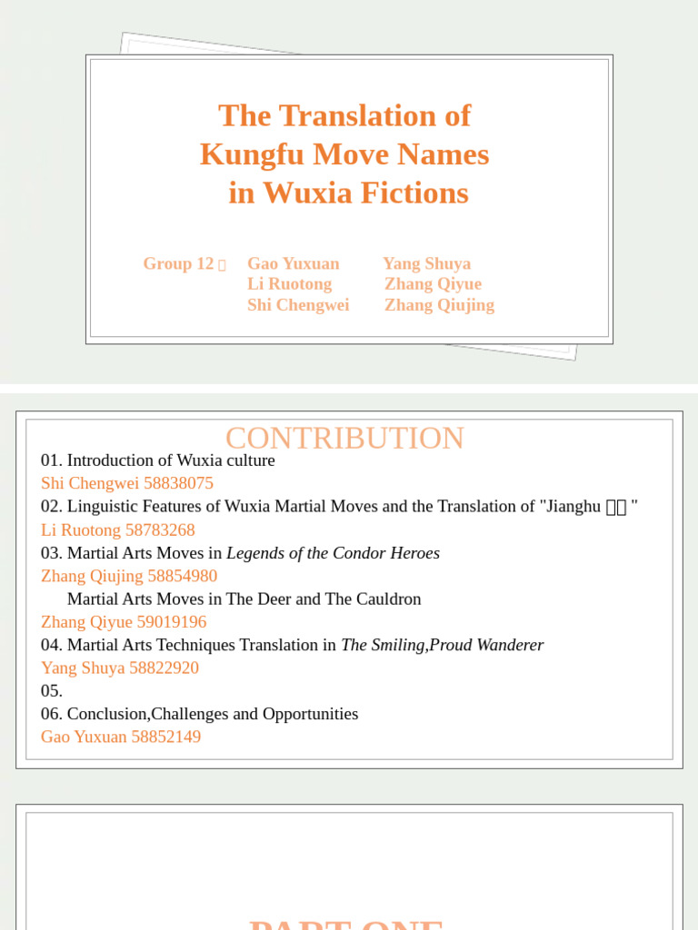 Translation of Kungfu Move Names in Wuxia | PDF | Translations