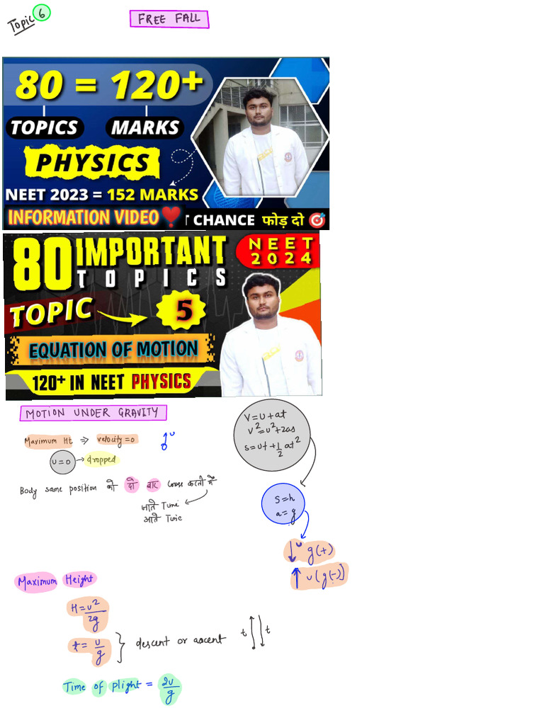 Topic 6 FREE FALL ? | PDF