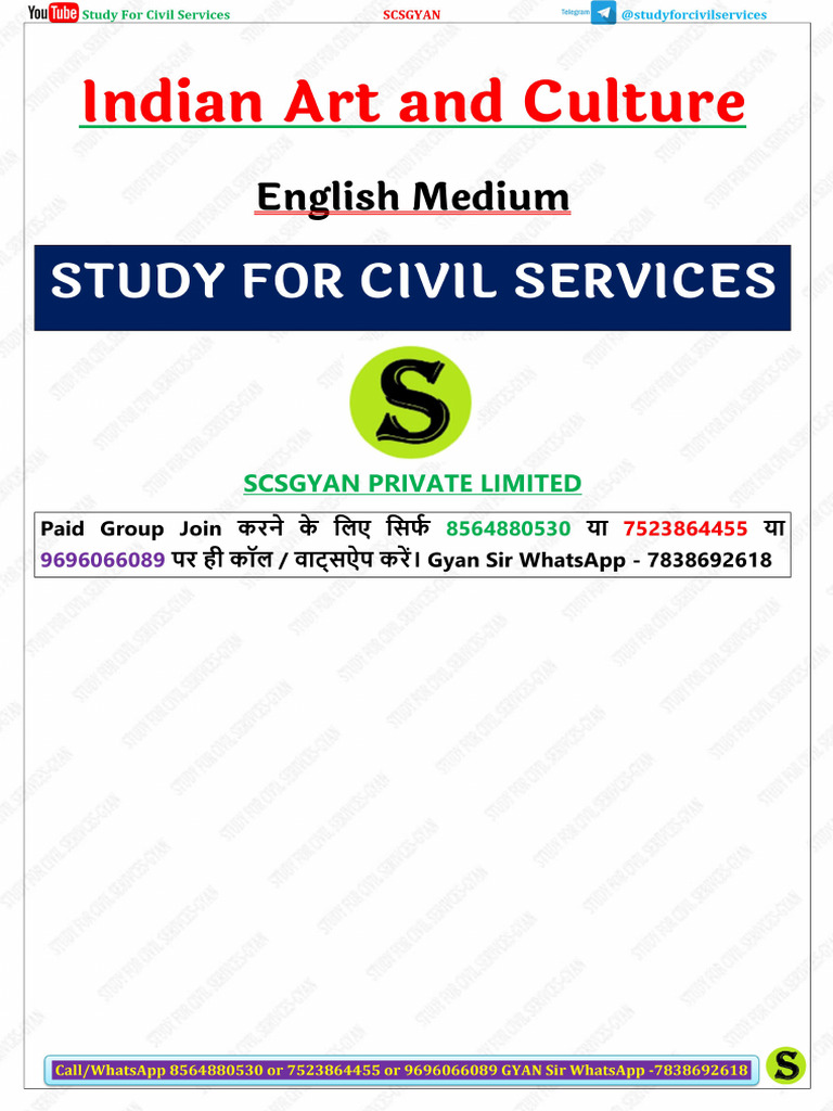 Eng - Indian Culture Notes by Study For Civil Services | PDF