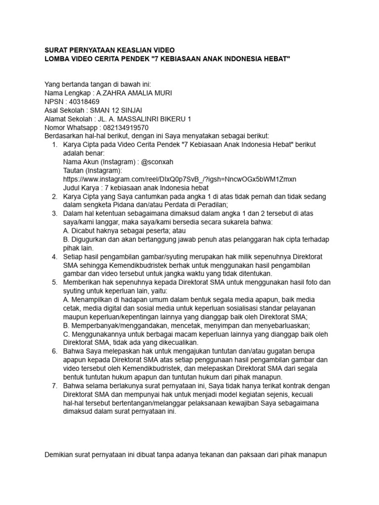 Tolong Buatkan Dalam Bentuk Dokumen Dan Font Dokum... | PDF