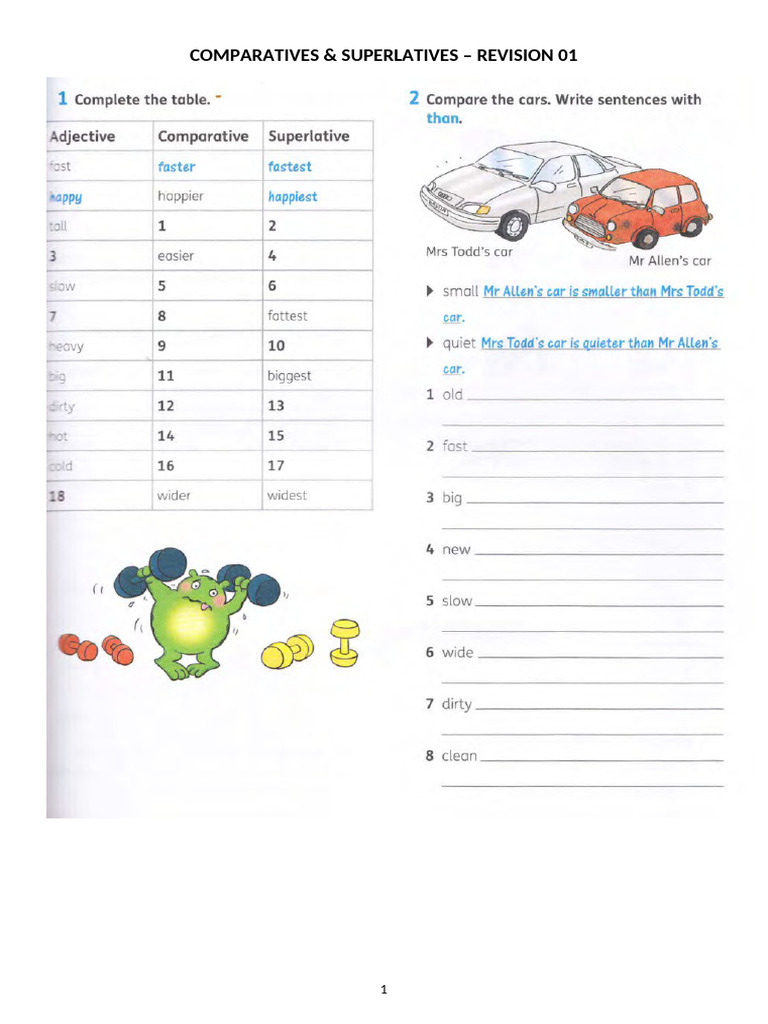 Comparatives & Superlatives Revision Guide | PDF