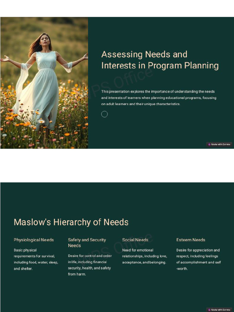 Module 5__assessing Needs and Interests in Program Planning (1) | PDF