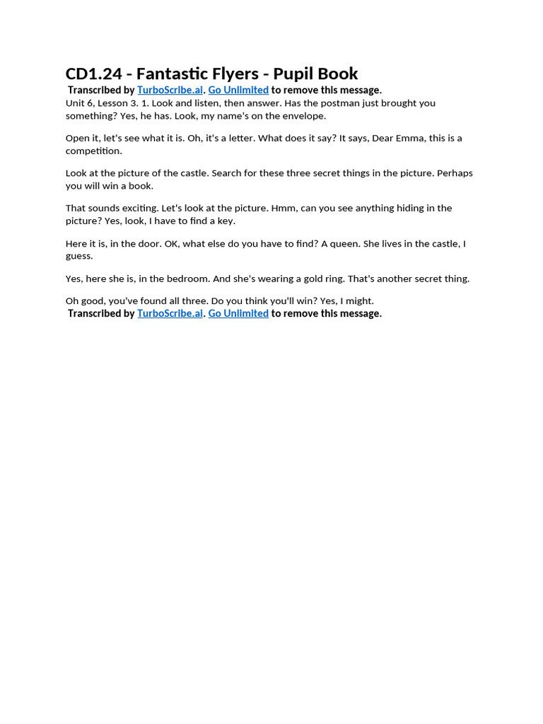 Fantastic Flyers Pupil Book Unit 6 | PDF