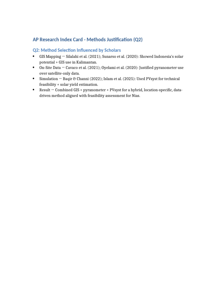 AP Research Methods Justification Card | PDF