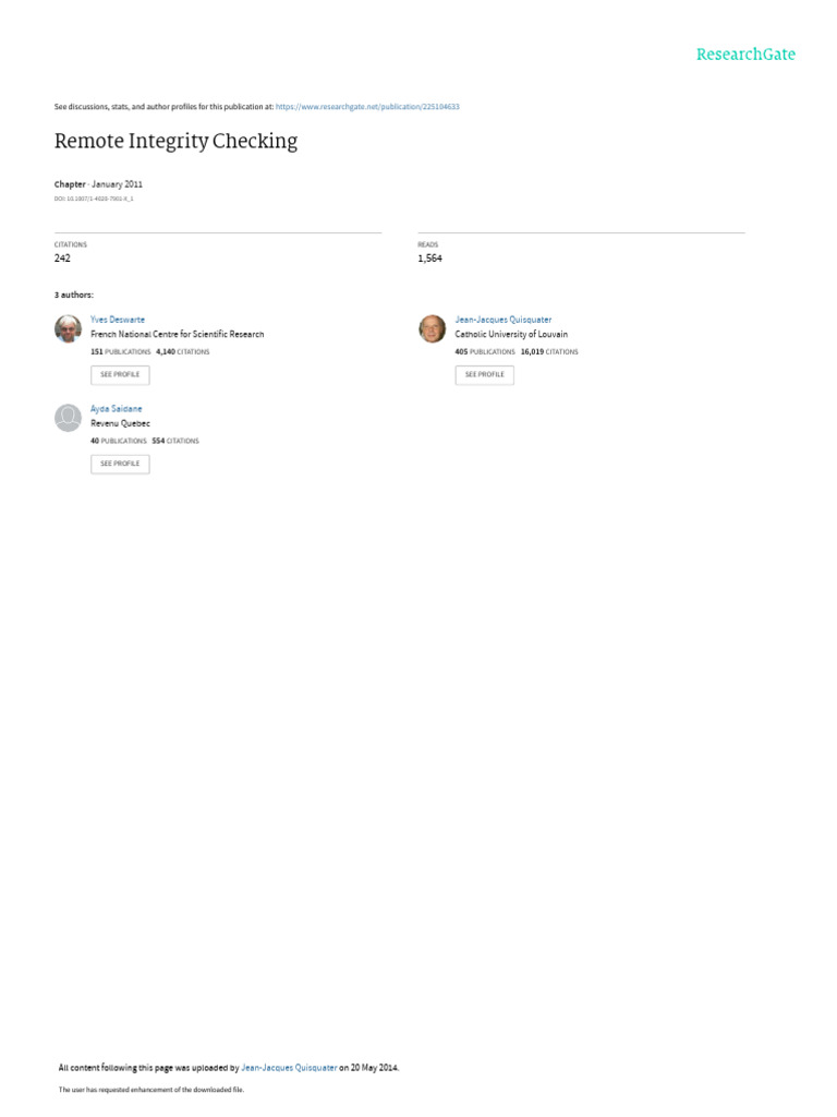 Remote Integrity Checking | PDF | Networking | Internet & Web