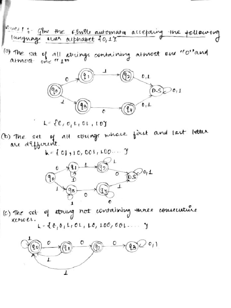 TAFL Assignment 01 | PDF