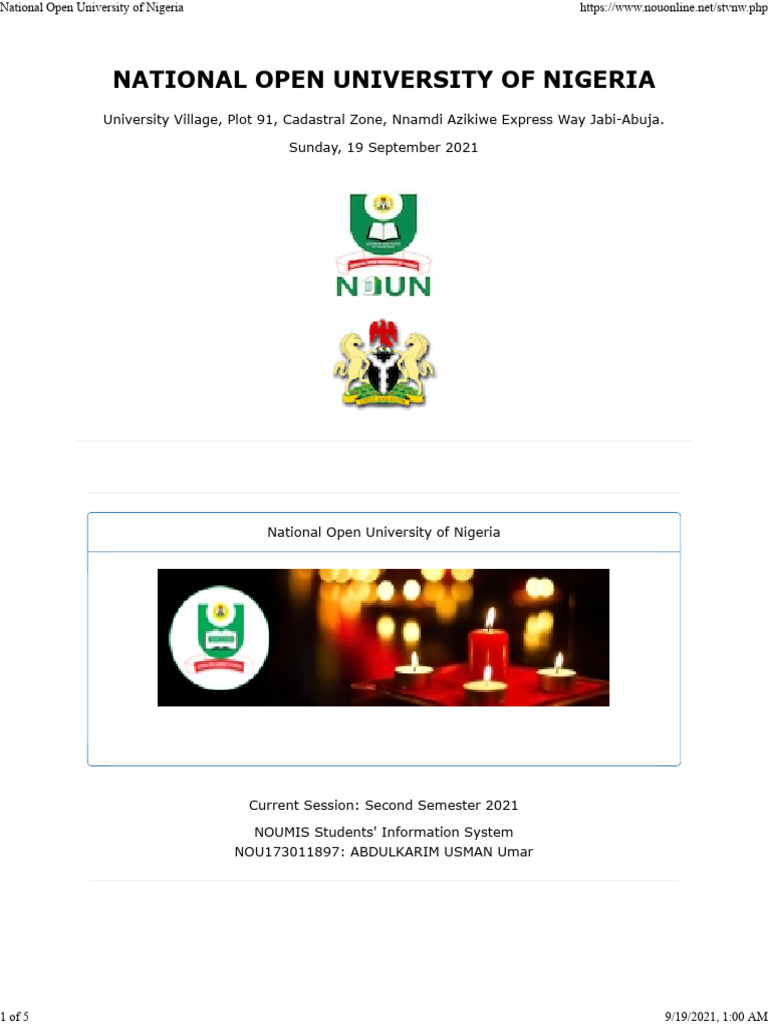 National Open University of Nigeria Pay | PDF