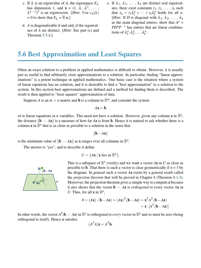 Least Square by Nicholson-Linear Algebra-2018 | PDF | Eigenvalues And Eigenvectors | Algebra