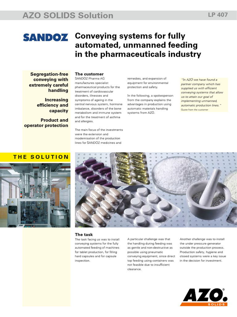 Automated Conveying Systems for Pharma | PDF | Tablet (Pharmacy) | Pump