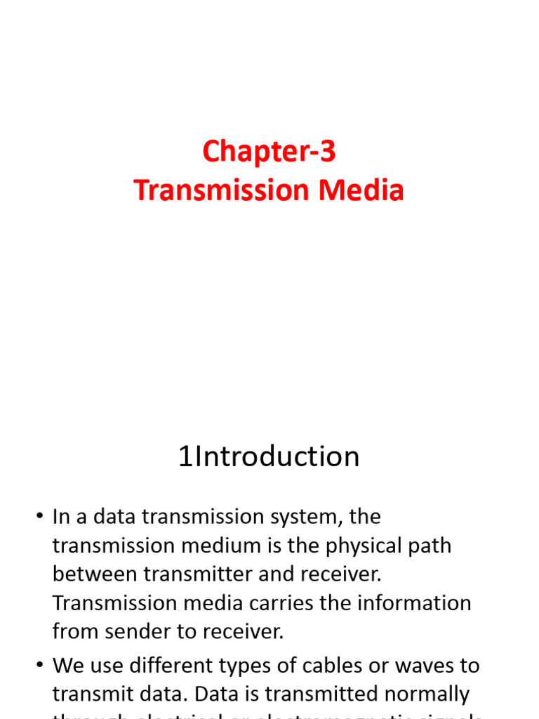 Chapter 3 Transmission Media | PDF | Transmission Medium | Radio