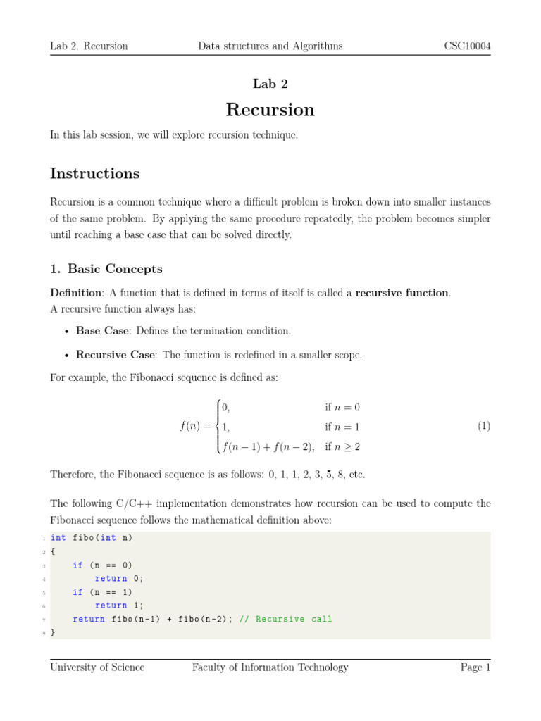 Recursion Techniques in Data Structures | PDF | Recursion | Computer Engineering