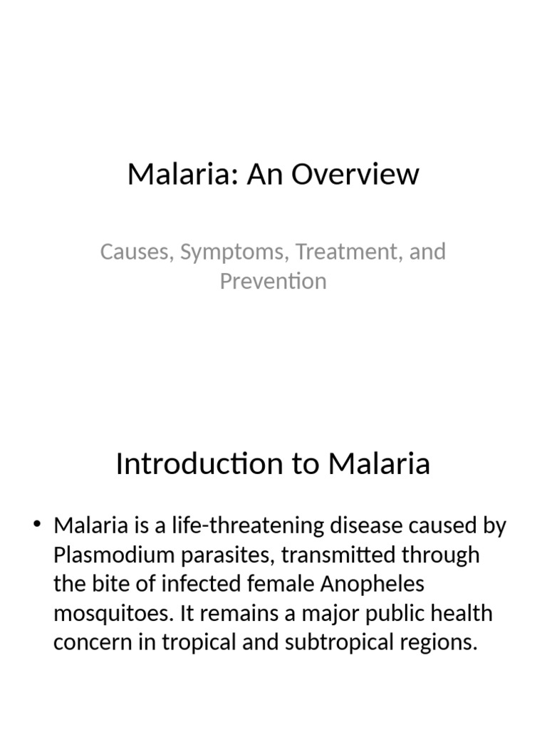 Malaria Presentation | PDF