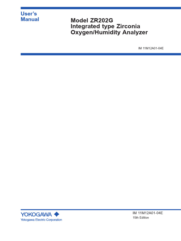 Oxygen Analyser Zr202G Yokogawa | PDF | Thermocouple