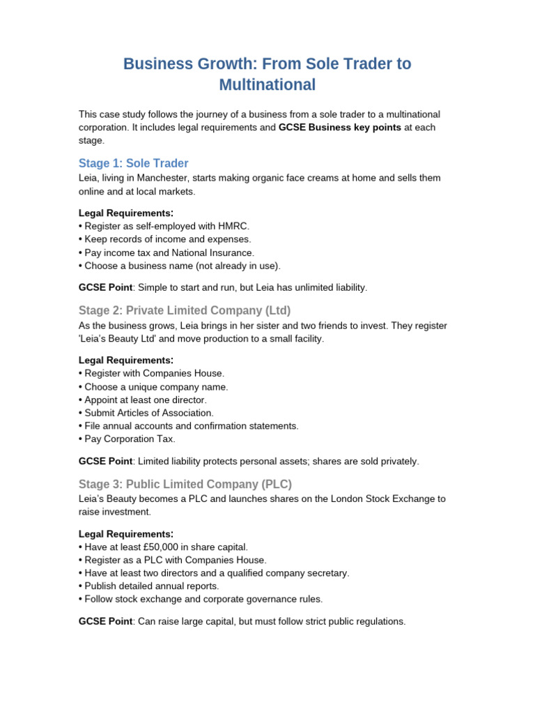 Leia Business Growth Case Study | PDF | Sole Proprietorship | Business
