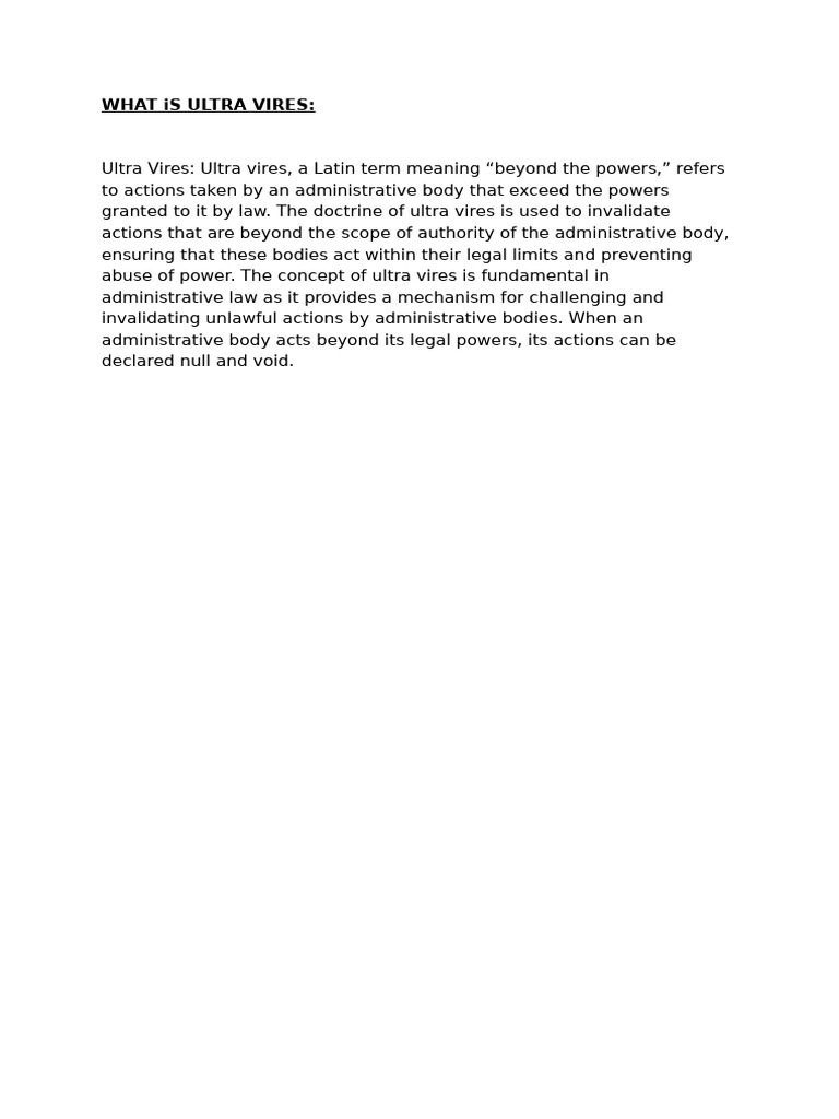 Ultra Vires | PDF