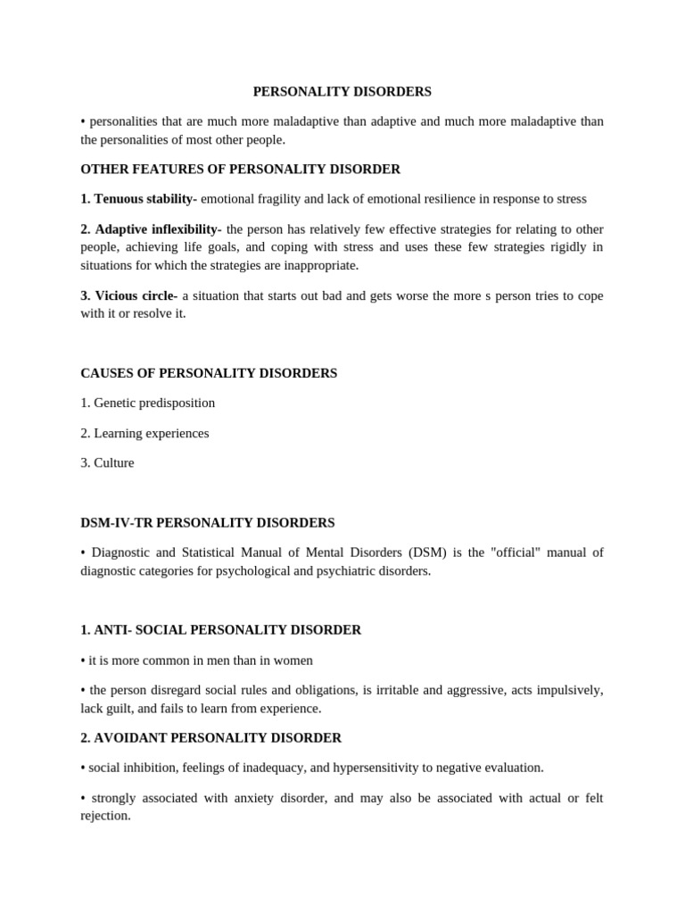 5-PERSONALITY-BEHAVIORAL-DISORDERS | PDF | Personality Disorder ...