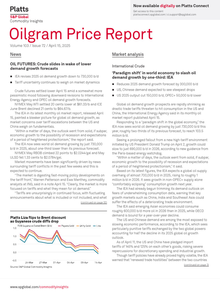 Oil Demand Growth Forecast Cut by IEA | PDF | West Texas Intermediate ...