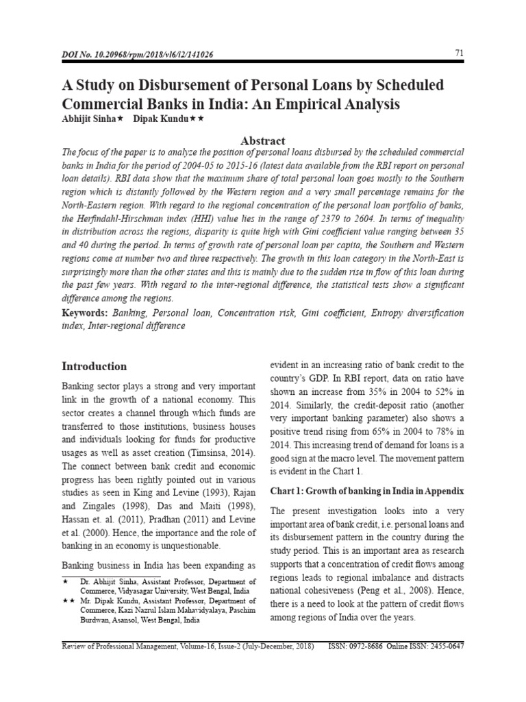 A Study On Disbursement of Personal Loan | PDF | P Value | Banks