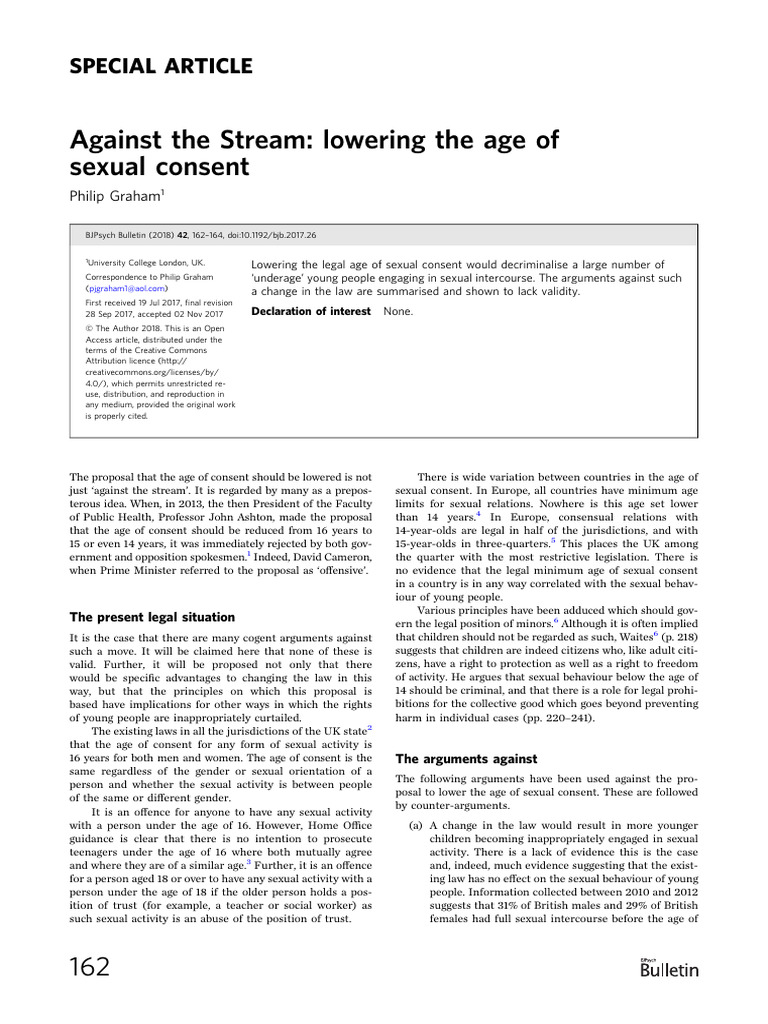 Lowering the Age of Sexual Consent | PDF | Consent | Human Sexual Activity