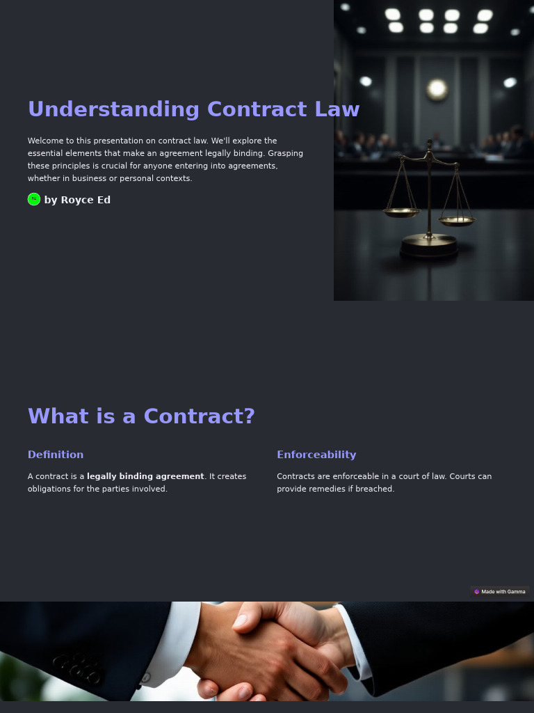 Essential Elements of Contract Law | PDF | Offer And Acceptance | Justice
