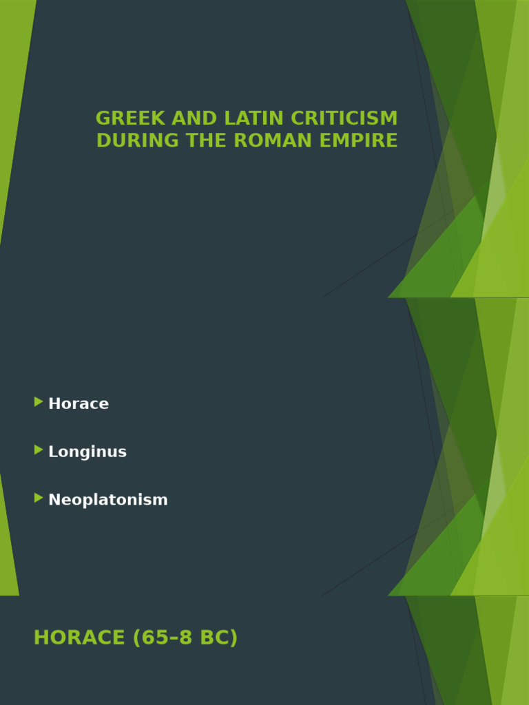 Greek and Latin Criticism During the Roman Empire_(0) | PDF | Horace ...