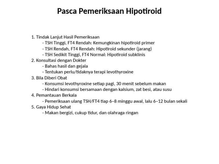 Pasca_Pemeriksaan_Hipotiroid | PDF