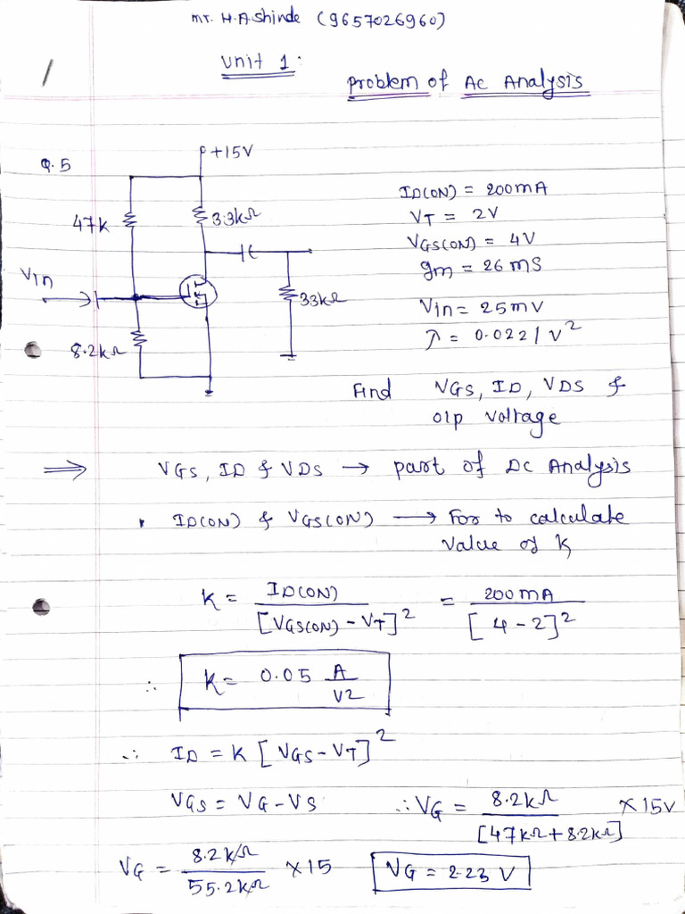 17_Problem on Unit 1 AC Analysis | PDF