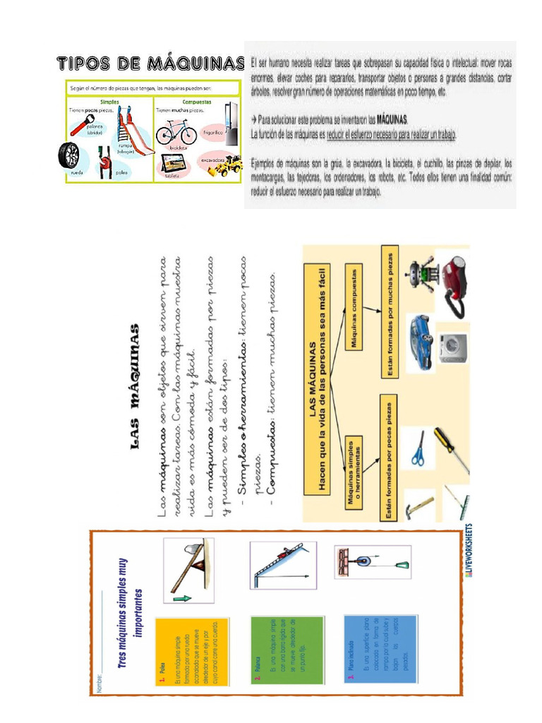 Máquinas Simples y Compuestas: Guía Infantil | PDF