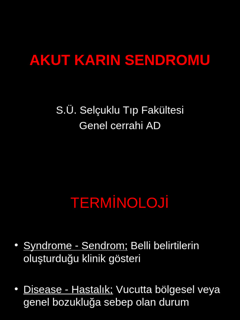 1) Akut Karin Sendromu | PDF