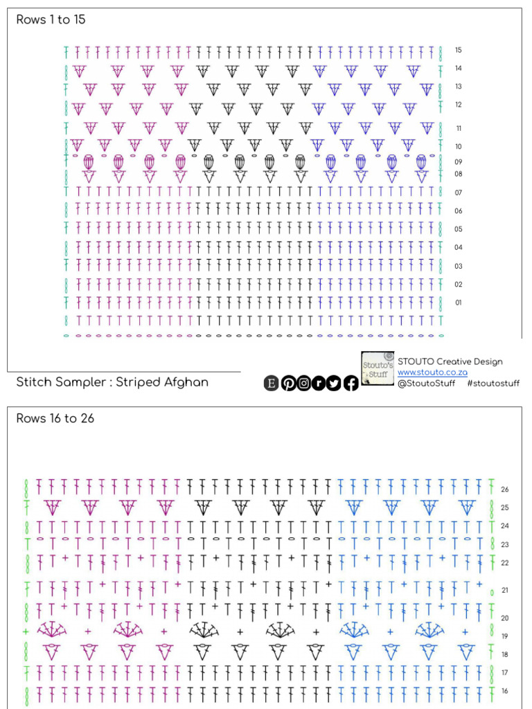 Stitch Sampler Row Diagrams | PDF | Needlework | Embroidery