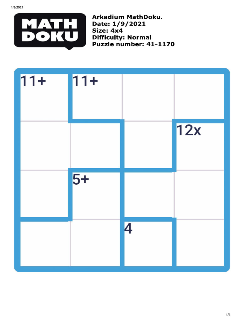 MathDoku 1 | PDF