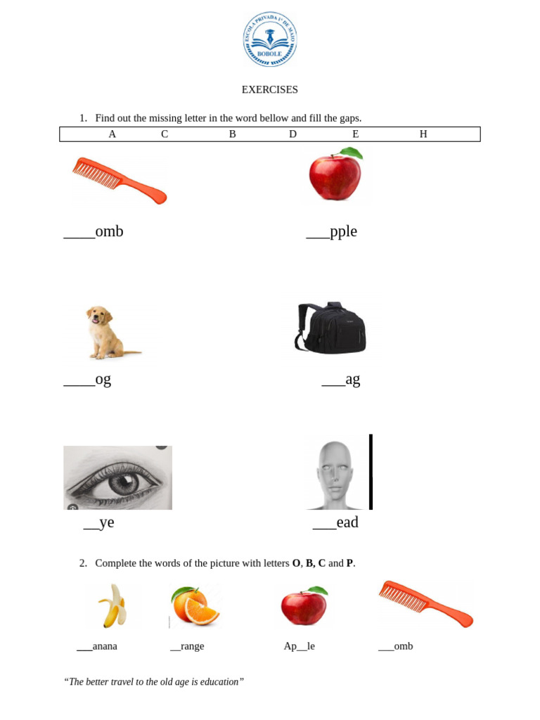 Fun Letter and Word Exercises for Kids | PDF