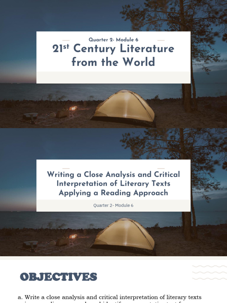 Lesson 7 Writing A Close Analysis and Critical Interpretation of Literary Text | PDF | Speed ...