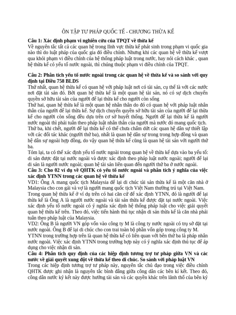 TPQT rieng_On tap phan Thua ke | PDF