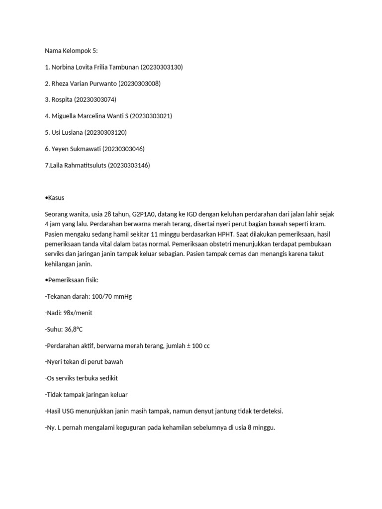 Analisis Kasus Abortus Inkomplit | PDF