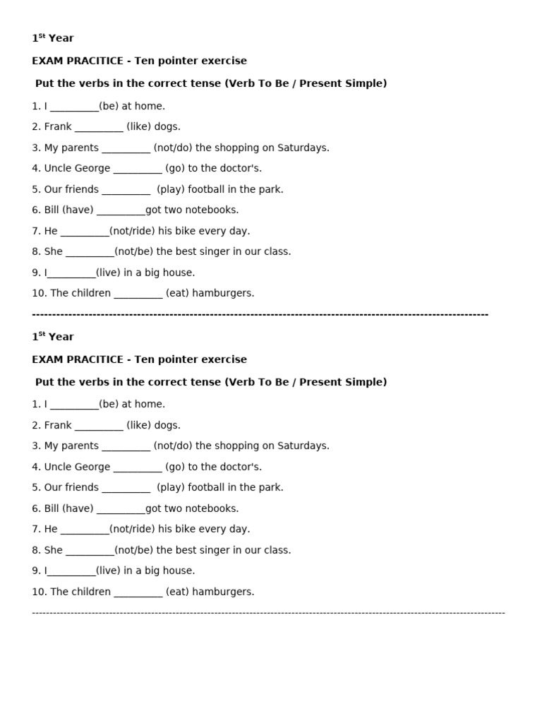 Ten Pointer Present Simple | PDF
