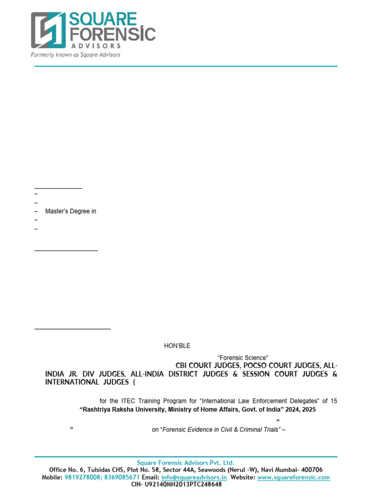 Nisha Menon: Forensic Expert Profile | PDF | Forensic Science | Expert ...