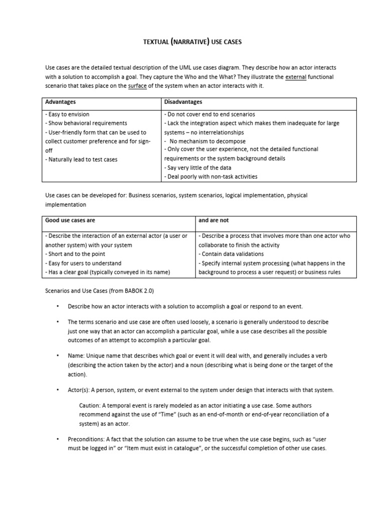 Textual Use Cases Overview | PDF | Use Case | Computing